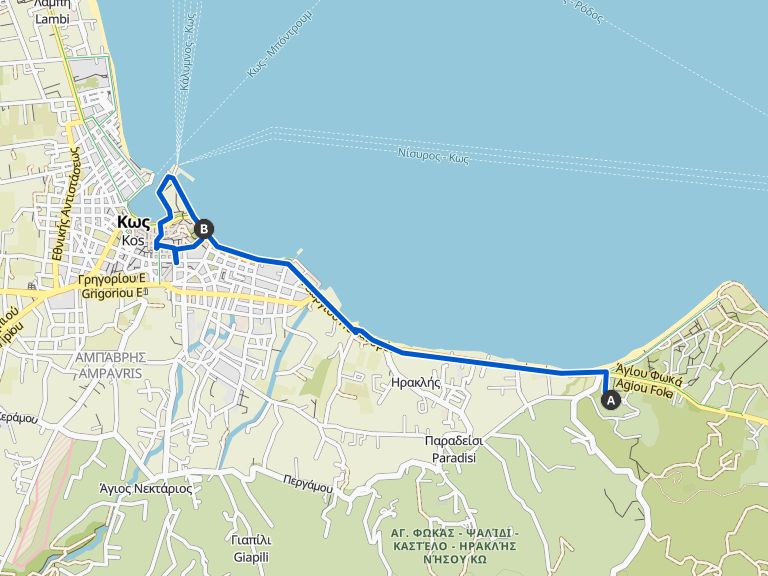 Psalidi to Kos town meander 🌞🇬🇷😊 | Wanderung | Komoot